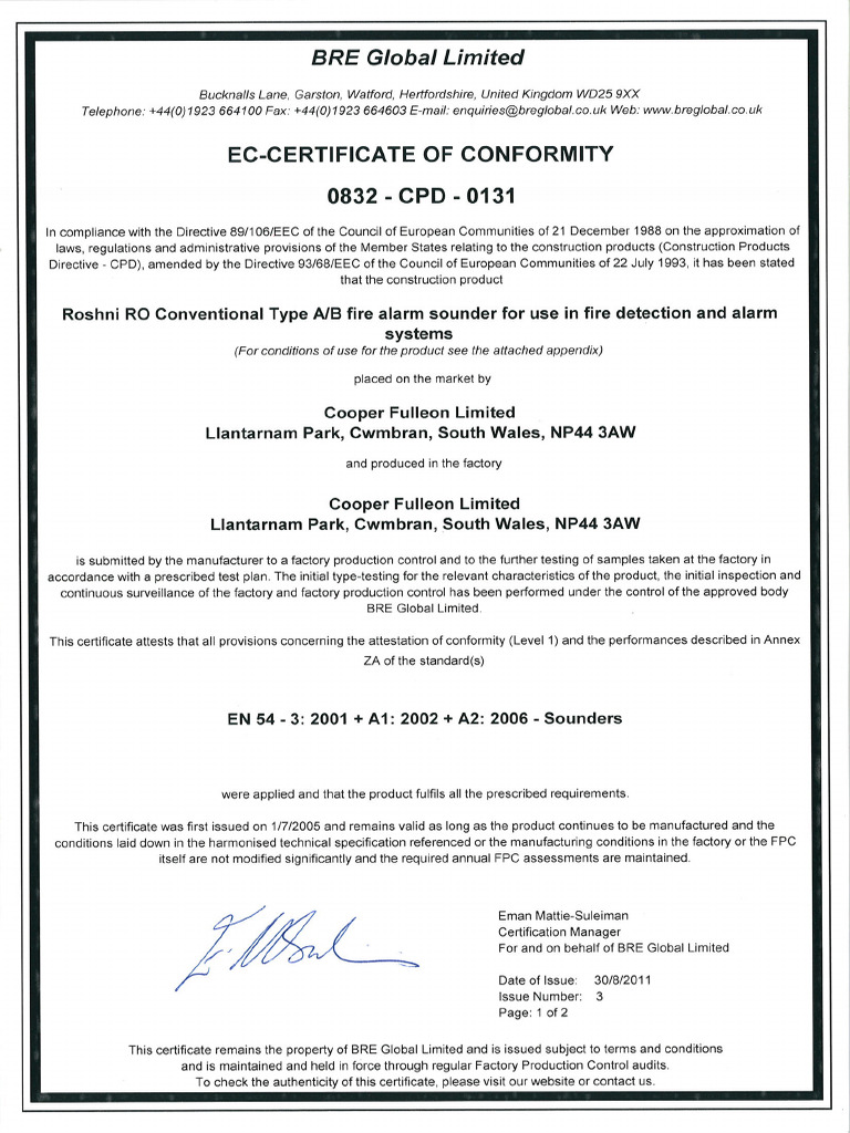 Cooper Fulleon Certificate Rolp Roshni Low Profile - 3 | PDF