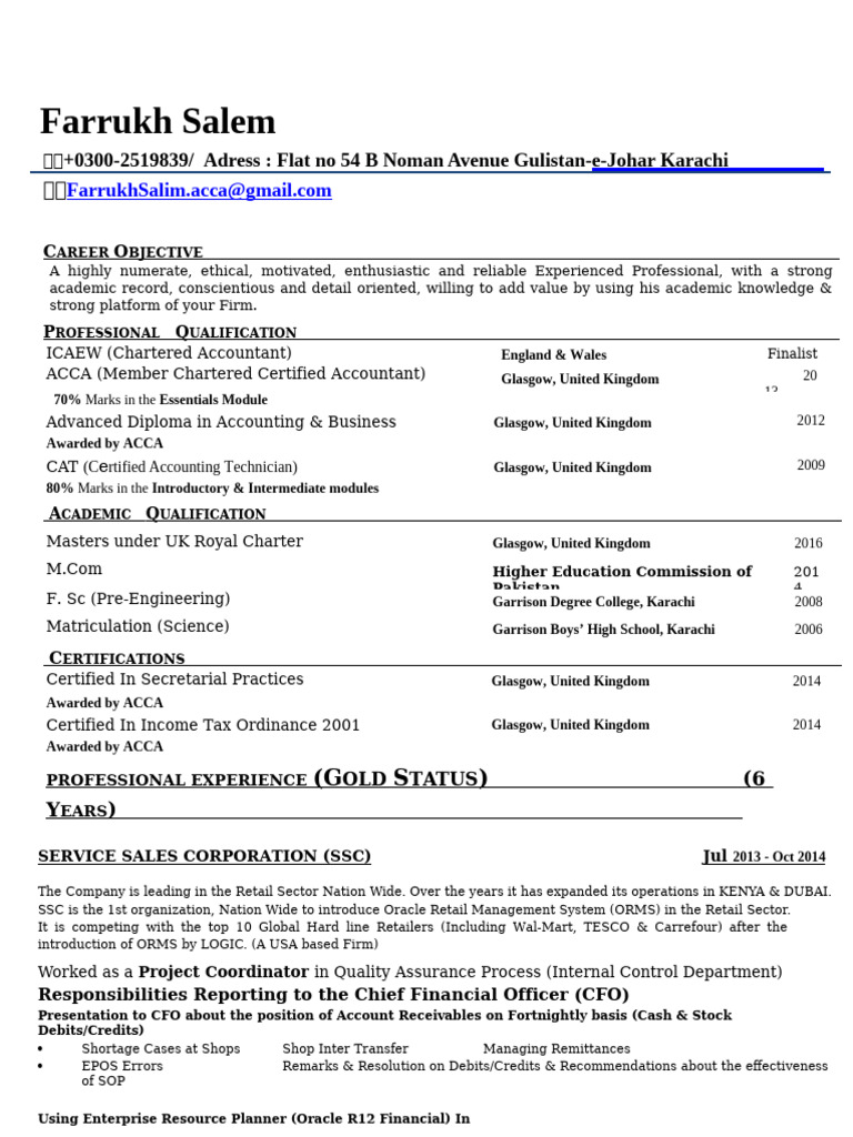 Shaikh Farrukh Saleem ICAEW | PDF