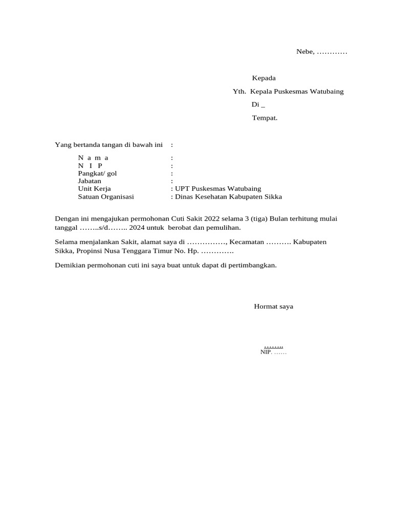 Contoh Surat Cuti Tahunan | PDF