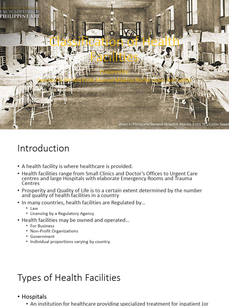 Classification of Health Facilities | PDF