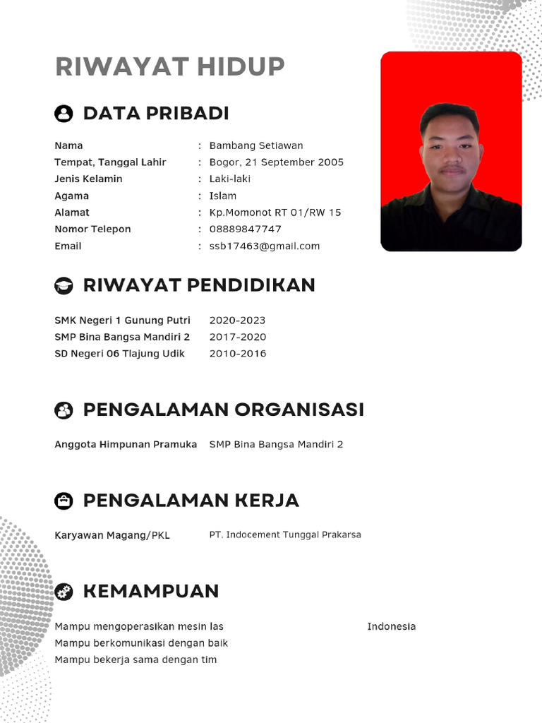 CV riwayat hidup-WPS Office | PDF