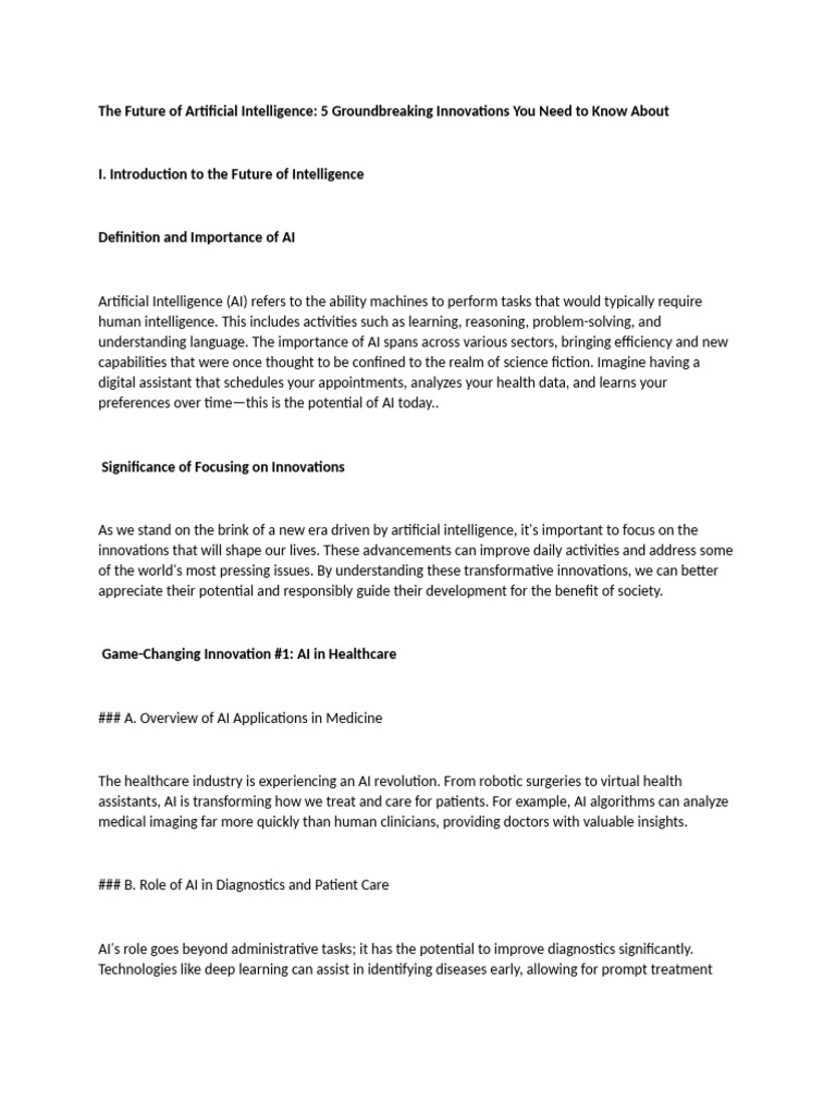 The Future Of Artificial Intelligence Pdf
