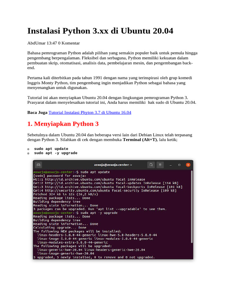 Instalasi Python 3 | PDF