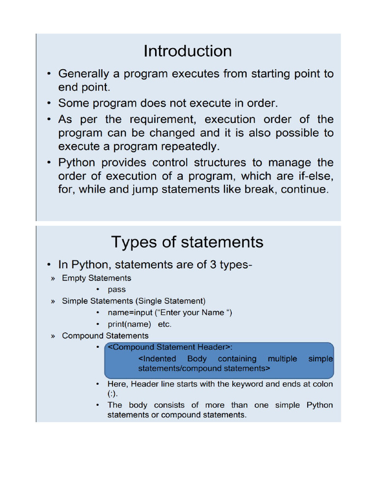 Flow of Control | PDF