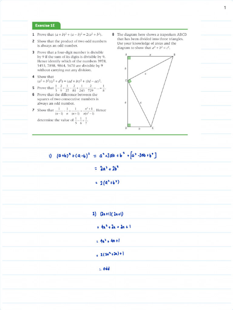 Exercise 1e - Maa HL Oxford Ibdp Textbook Worked Solution | PDF