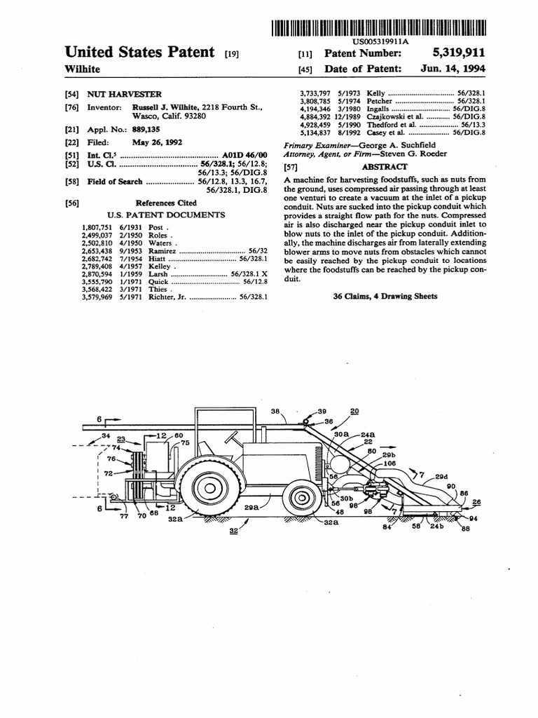 US5319911 - Nut Harvester | PDF