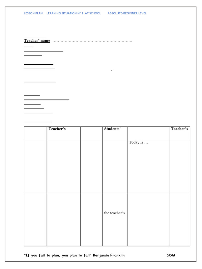 Lesson Plan 6e. LS 1. at School-1 | PDF