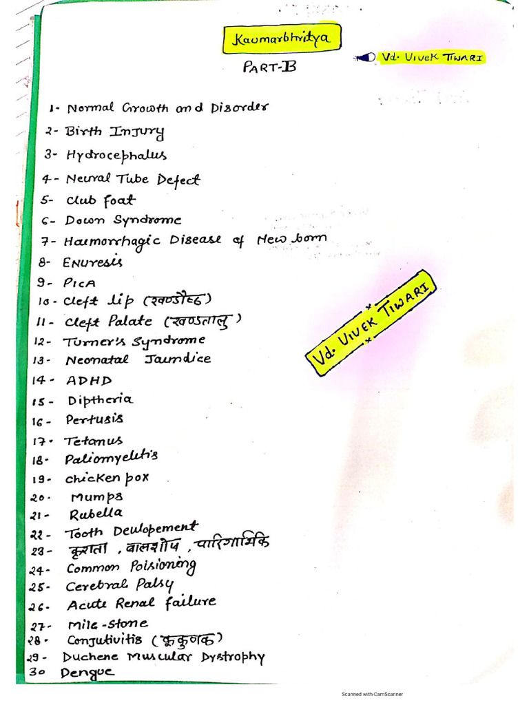Pediatrics Handwritten Notes Dr. Vivek Tiwari(1) | PDF