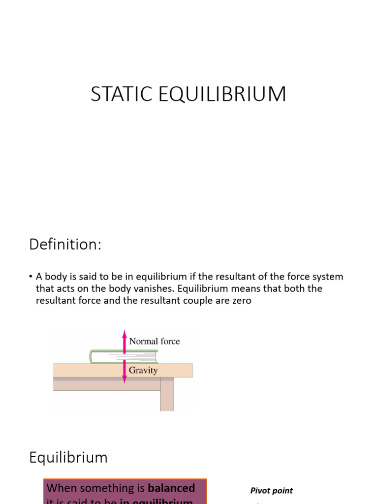 Understanding Static Equilibrium Concepts | PDF | Force | Applied And ...