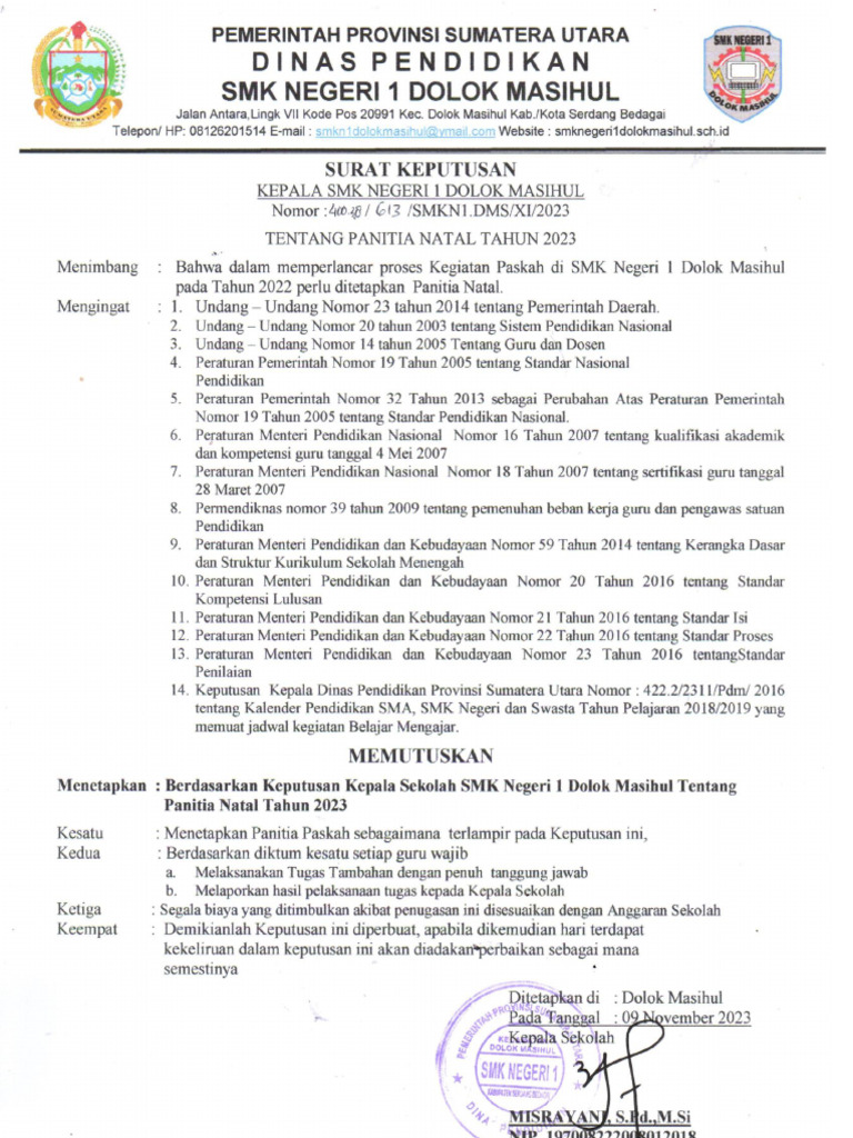 SK Panitia Natal 2023 | PDF