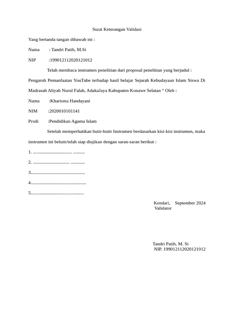 Lembar Validator | PDF