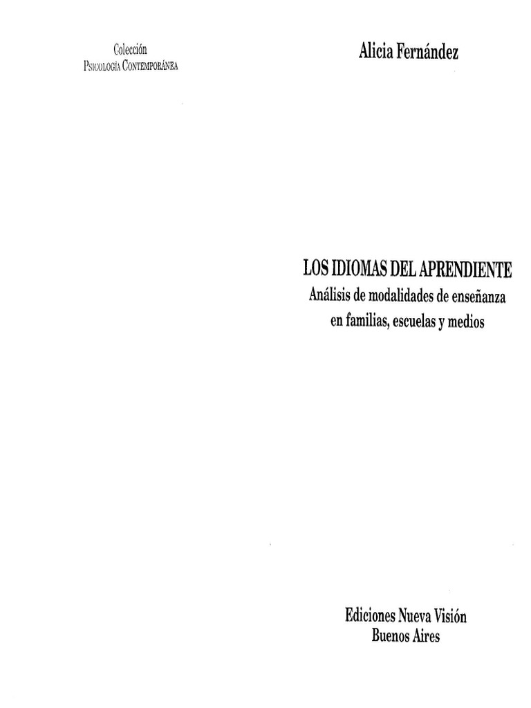 Fernández, A. Los Idiomas Del Aprendiente. Cap. IV, V y VI | PDF