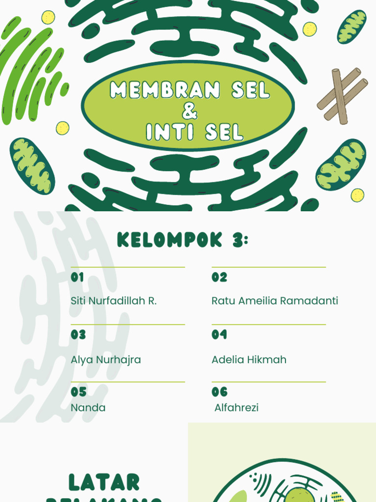 Biology Cell Presentation in Green White Illustrative Style | PDF