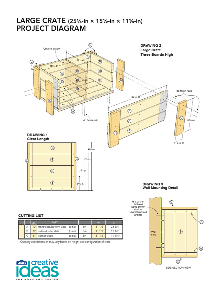 Drop-Space-Crates-ProjectCutting-Diagram | PDF