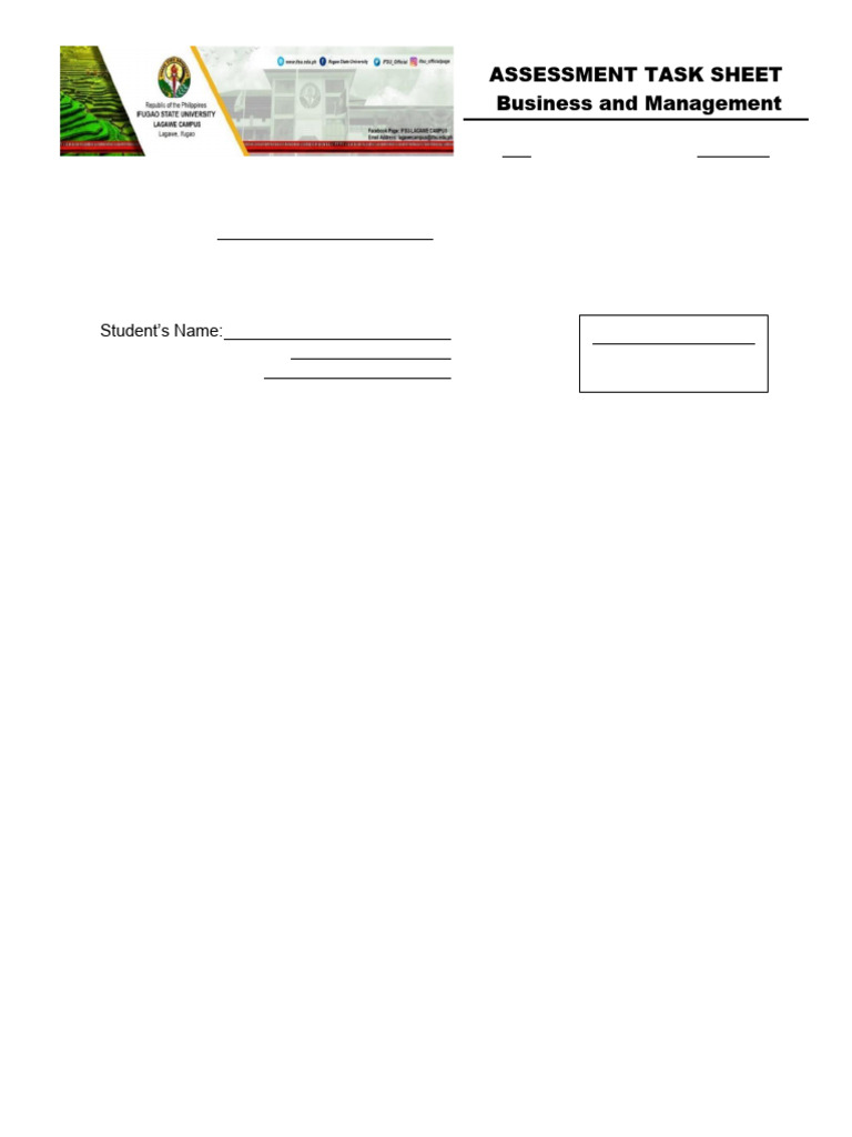 Assessment Task Sheet 1 Entrep | PDF
