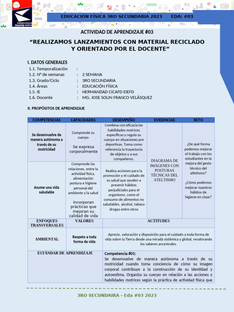 Sesión #03 Eda 3 3ro Sec | PDF