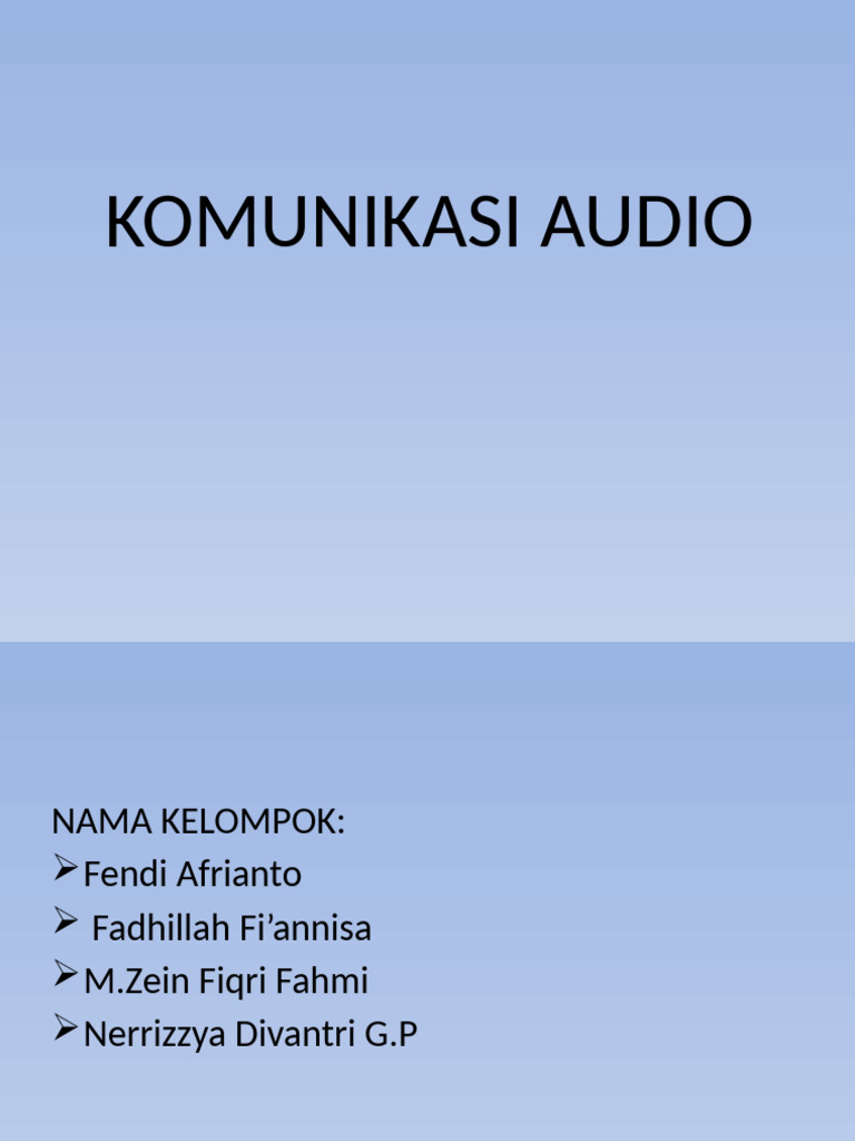 Komunikasi Audio | PDF