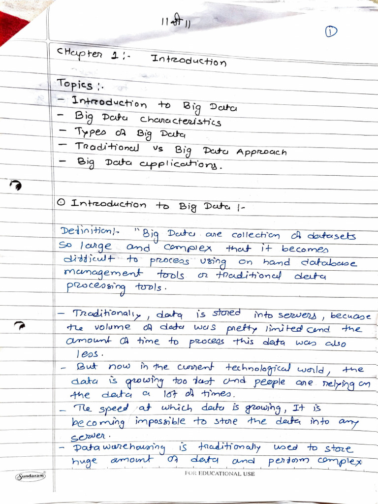 BDA Chapter 1 Notes | PDF