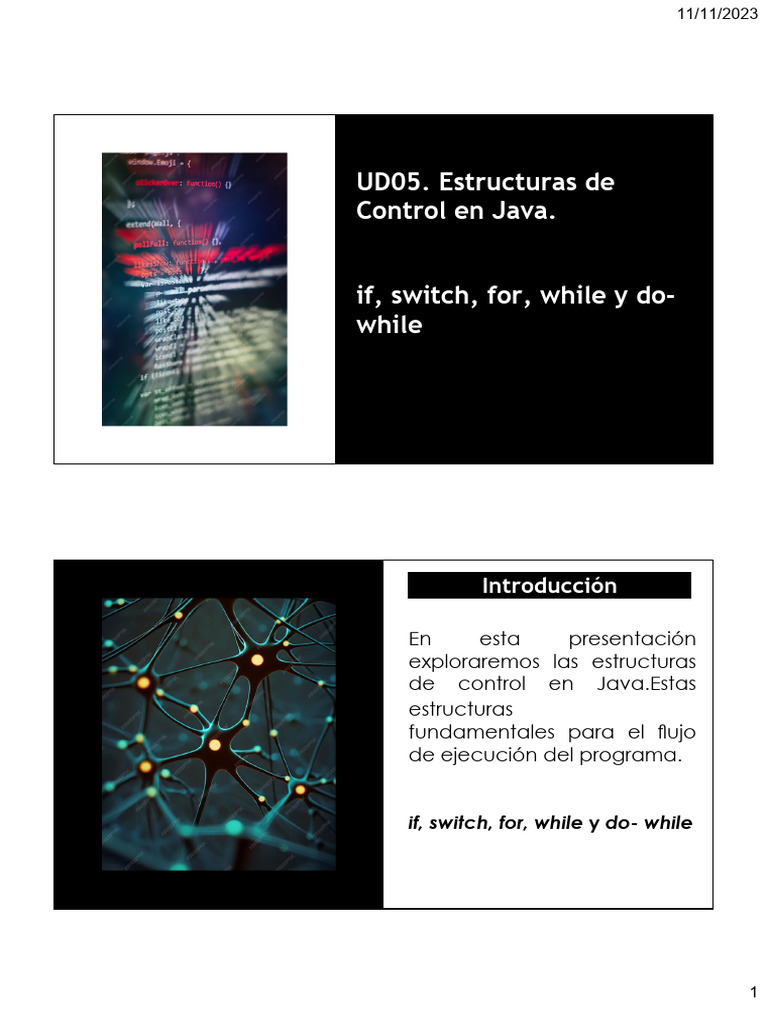 Estructuras de Control en Java | PDF | Java (lenguaje de programación) | Programa de computadora