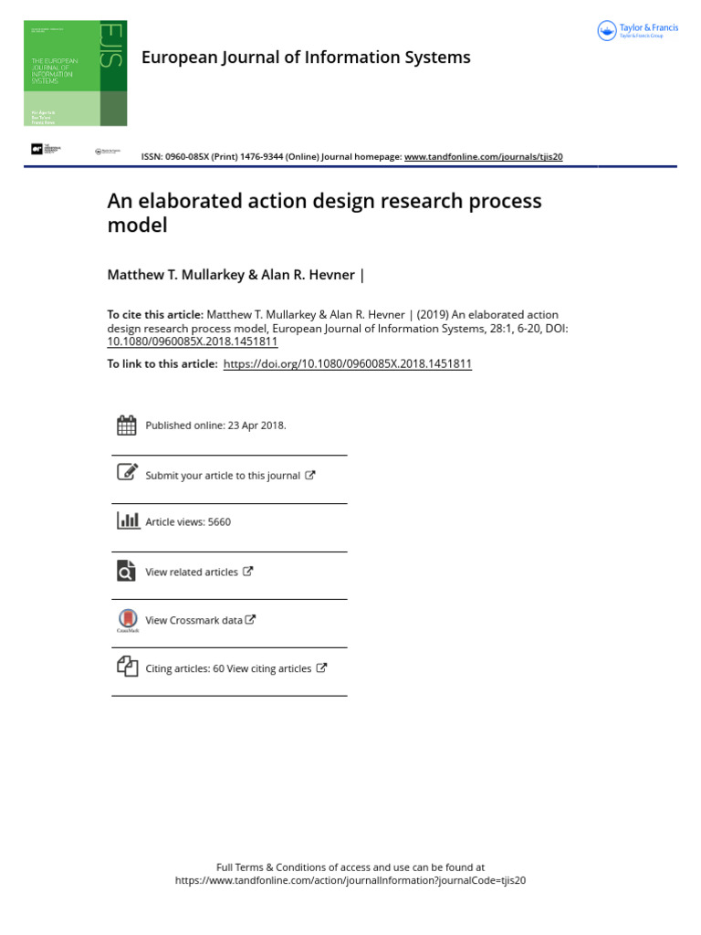 An Elaborated Action Design Research Process Model | PDF