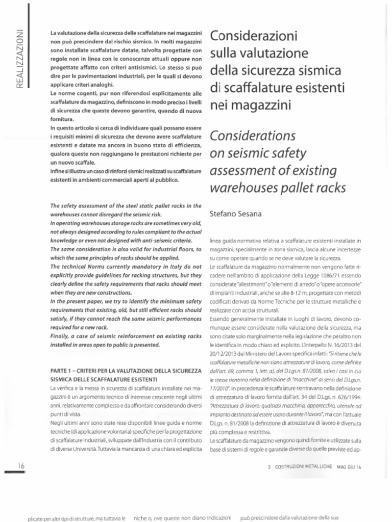 Consideration on seismic safety assessment of existing warehouses ... Consideration on seismic safety assessment of existing warehouses ...