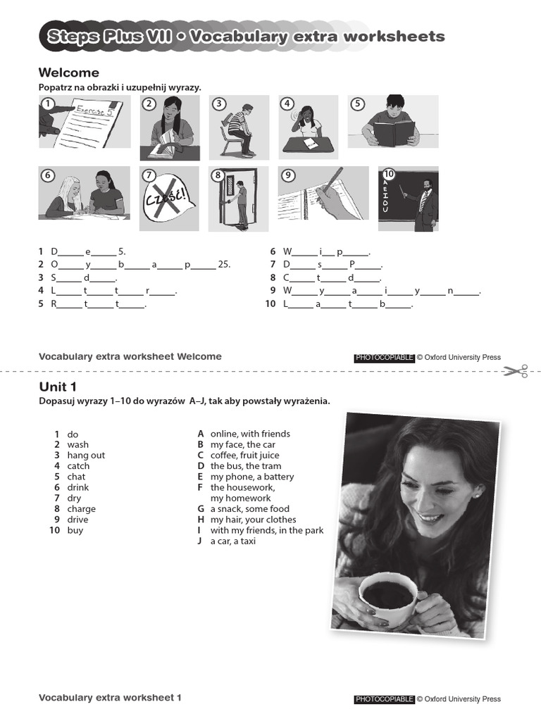 Steps Plus VII - Vocab Extra Worksheets | PDF