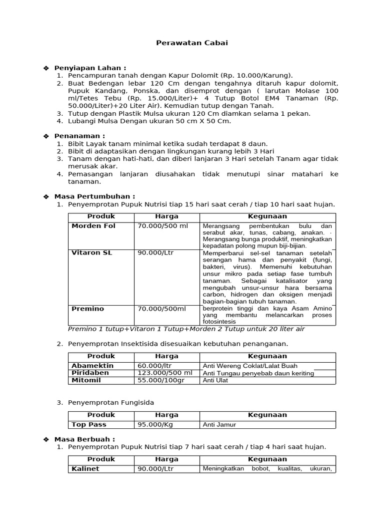Perawatan Cabai | PDF