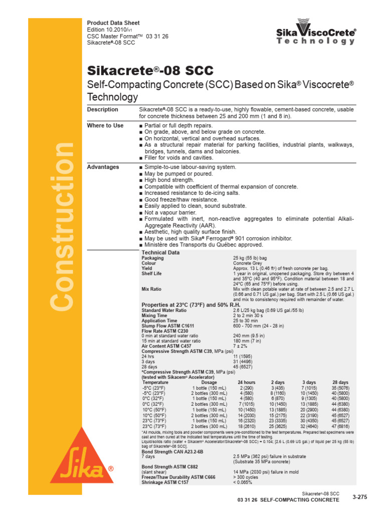 Sikacrete-08 SCC | PDF