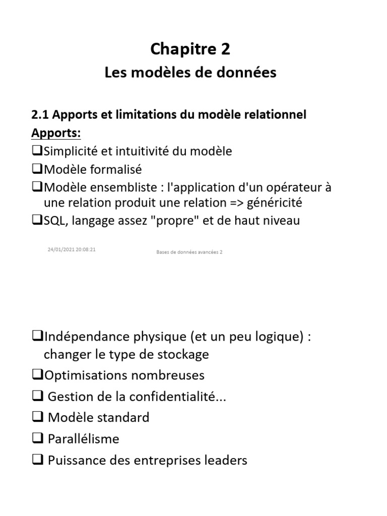 Chapitre2 BDAV2 Master1 | PDF