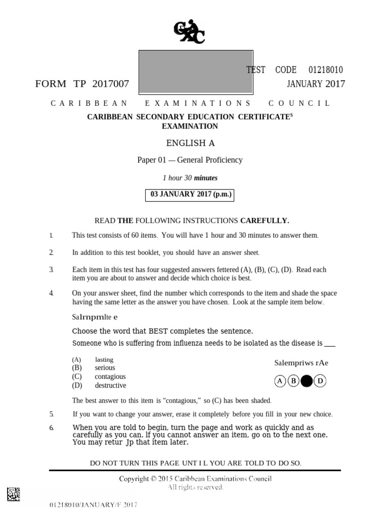 Jan Paper 1 2017 | PDF