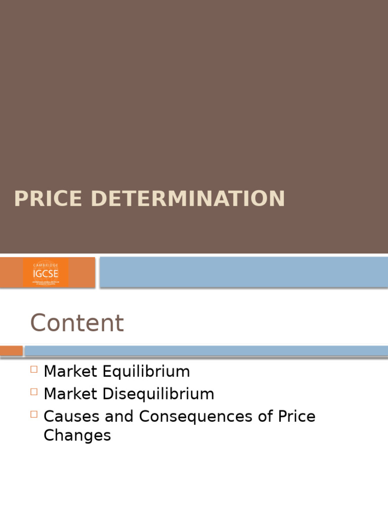 IGCSE Economics Price Determination | PDF