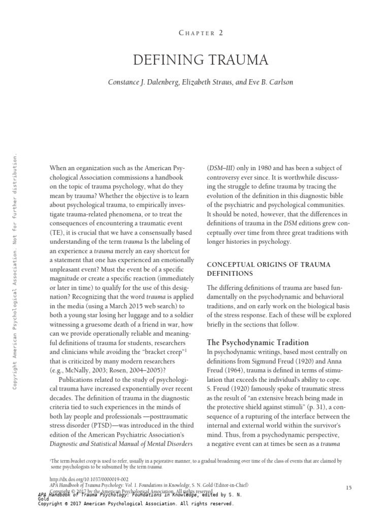 Definitions of Trauma | PDF