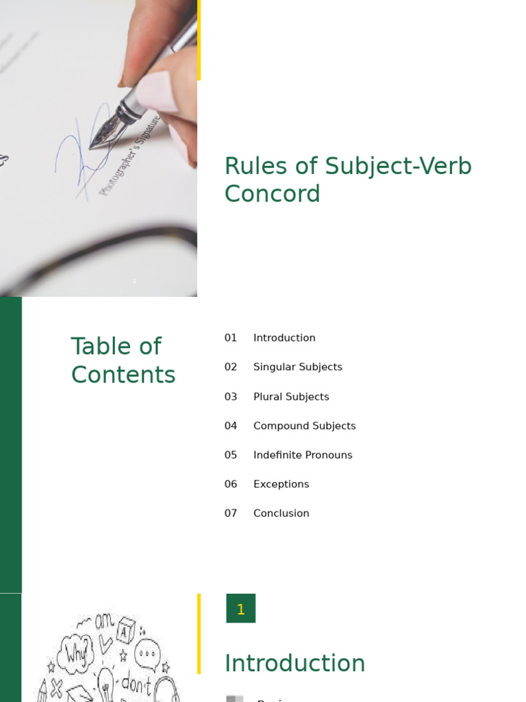 Rules of Subject Verb Concord | PDF