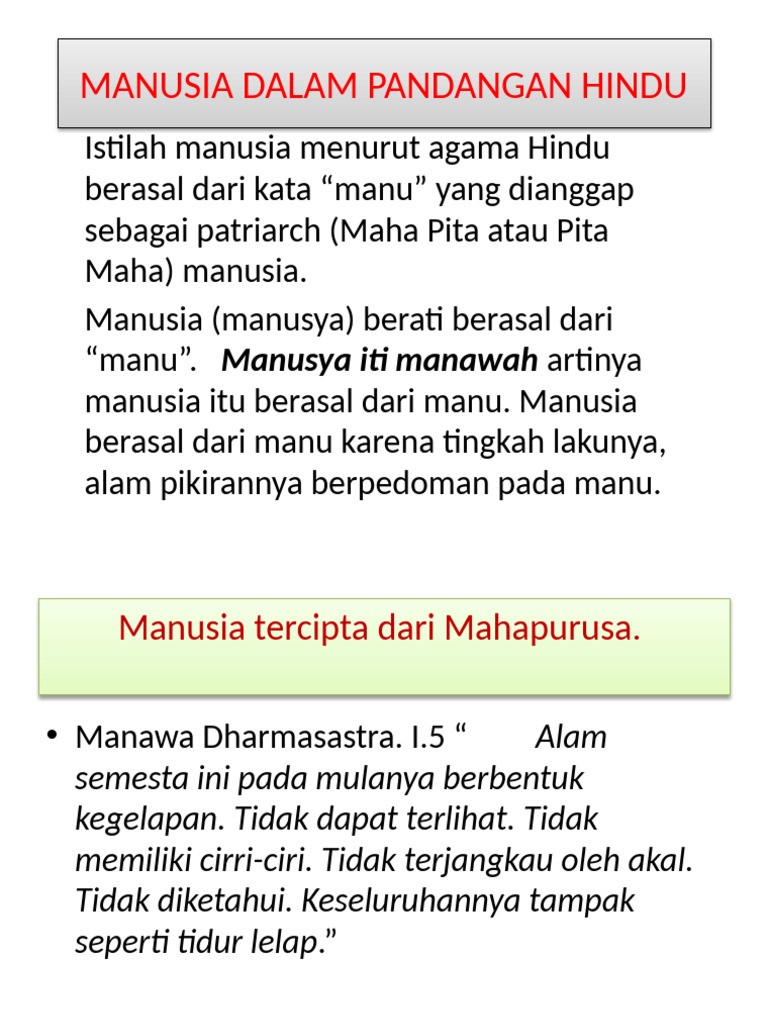 Manusia Dalam Pandangan Hindu | PDF