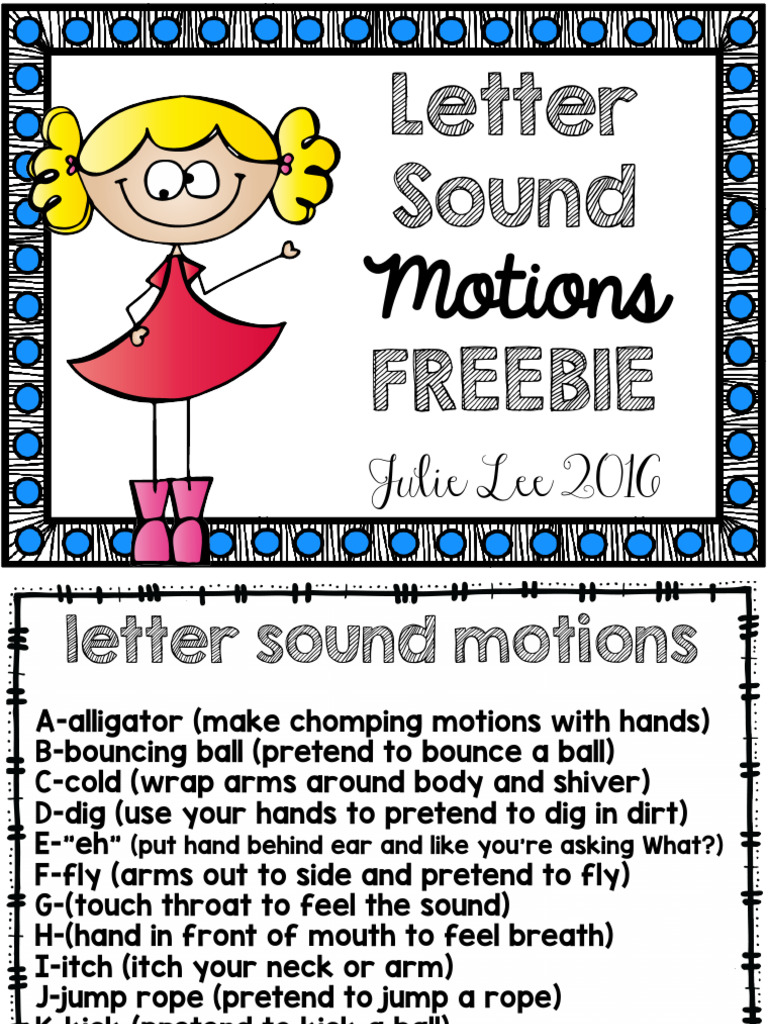 Letter Sound Freebie: Motions | PDF