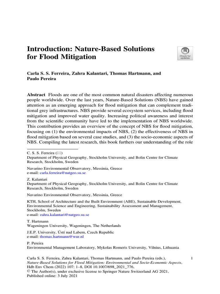 Introduction Nature-Based Solutions for Flood Mitigation | PDF