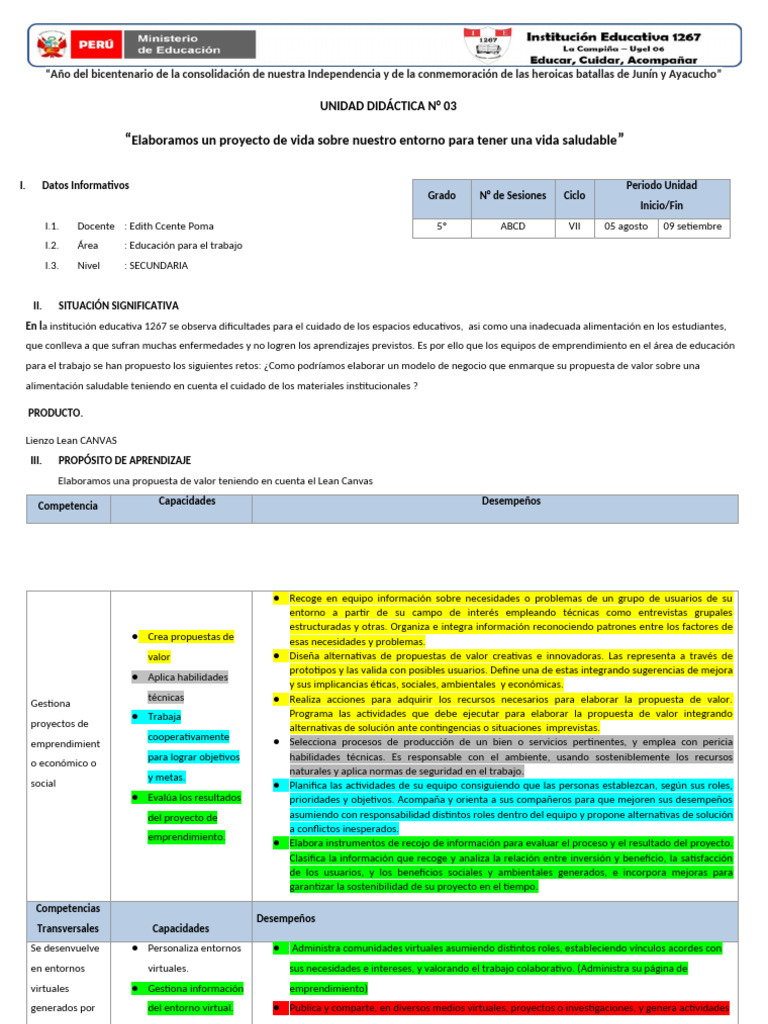 Unidad3 - 5°ie 1267 | PDF