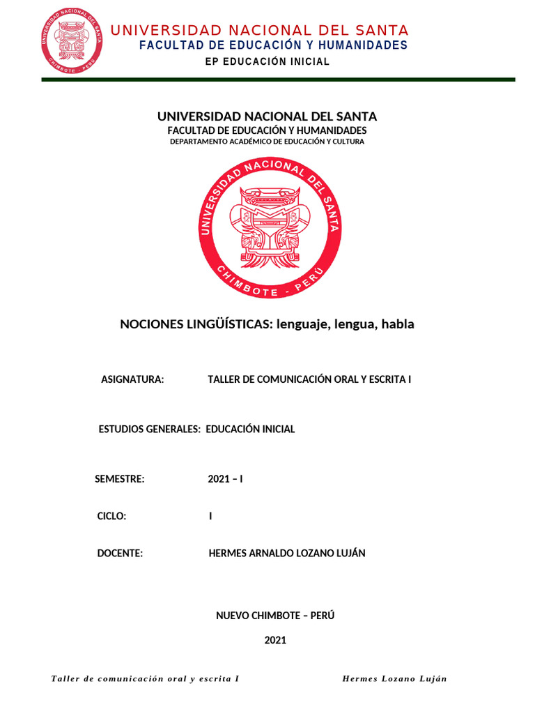 NOCIONES - LINGÜÍSTICAS - Semana 2 | PDF
