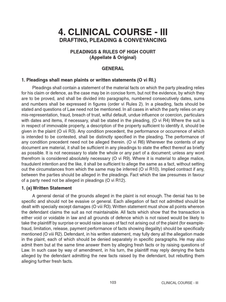 Drafting, Pleading and Conveyancing | PDF