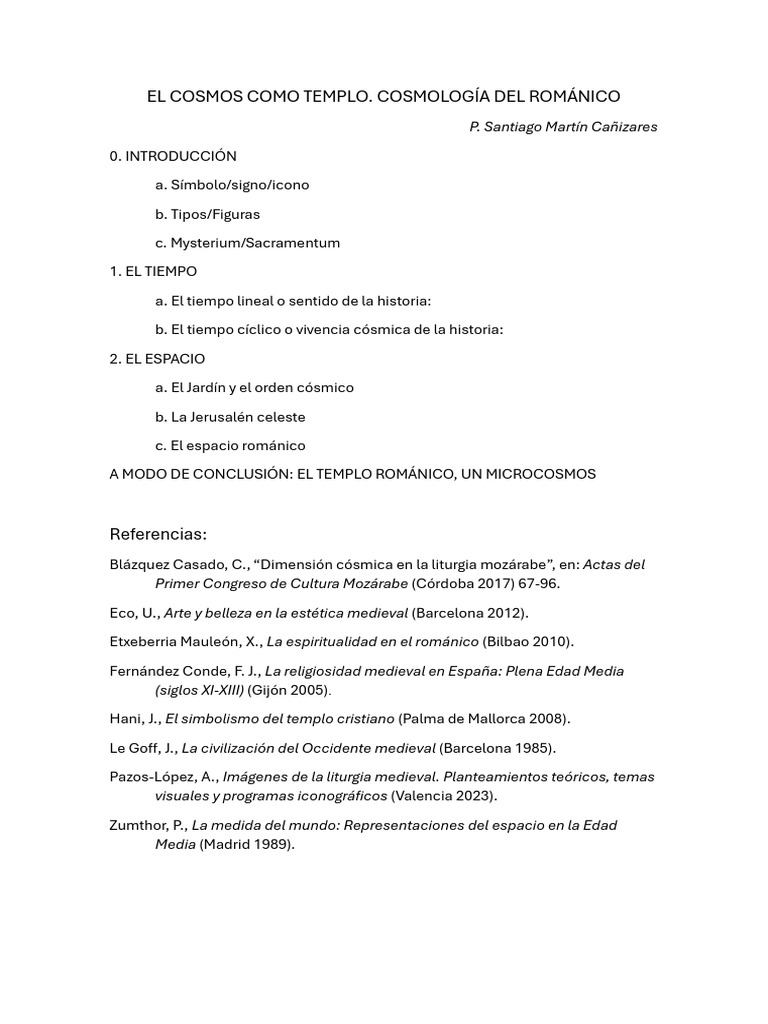 2024.09.26 El mundo como templo. Valladolid (esquema) | PDF