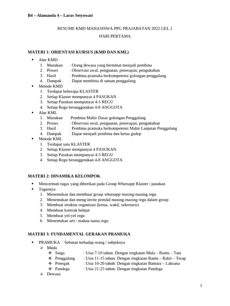 Resume Hari 1 | PDF