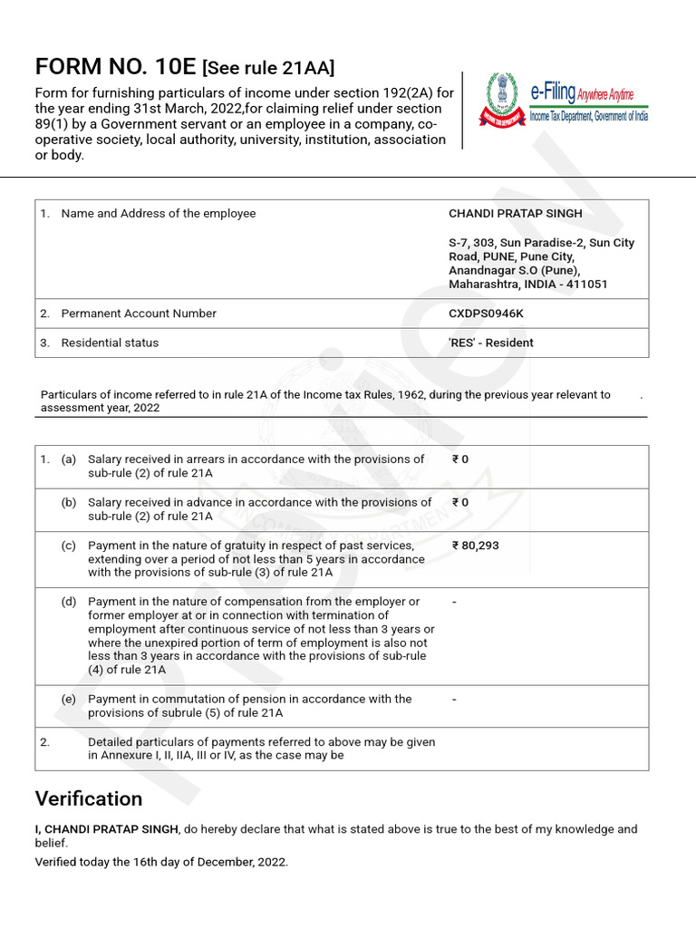 Form 10E - Filed Form | PDF