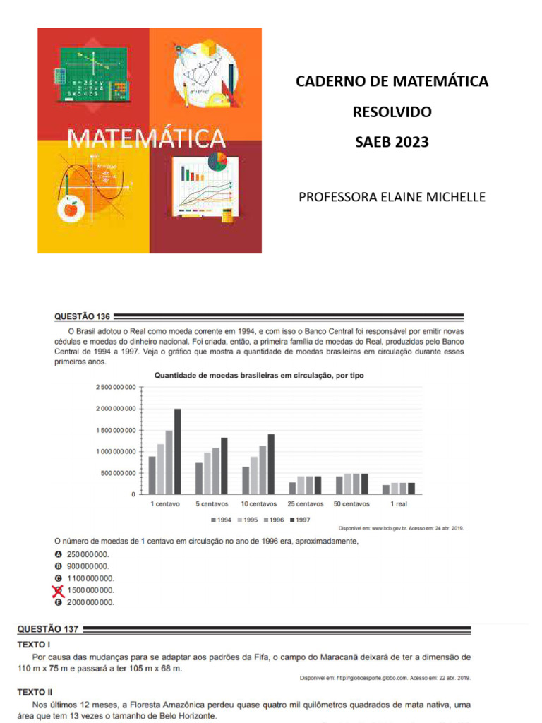 CADERNO SAEB 2023 | PDF