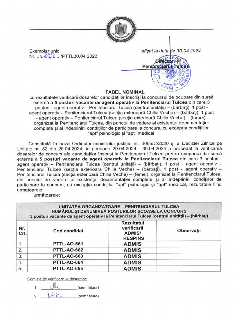 Proces Verbal Verificare I 1 | PDF