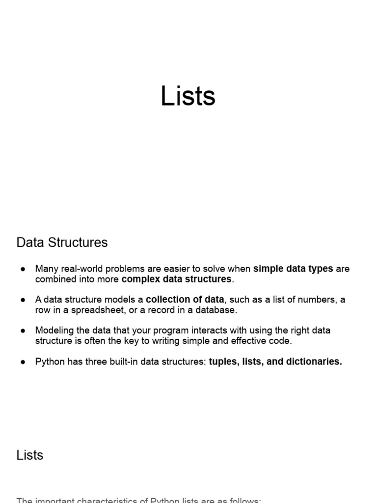 1.Lists and List slices | PDF