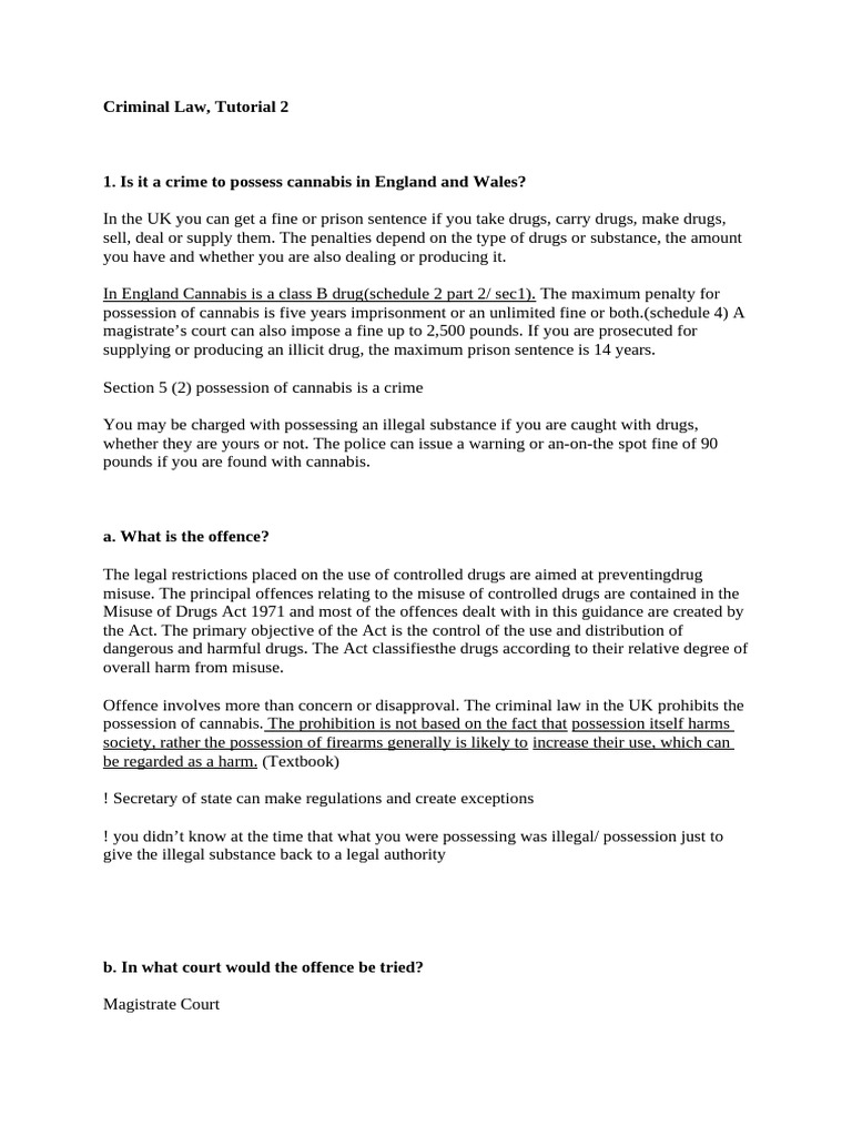 Criminal Law - Docx Tutorial 1 | PDF