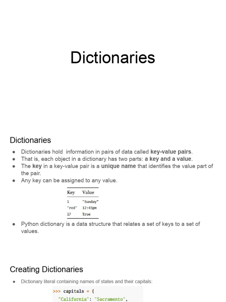 Dictionaries | PDF