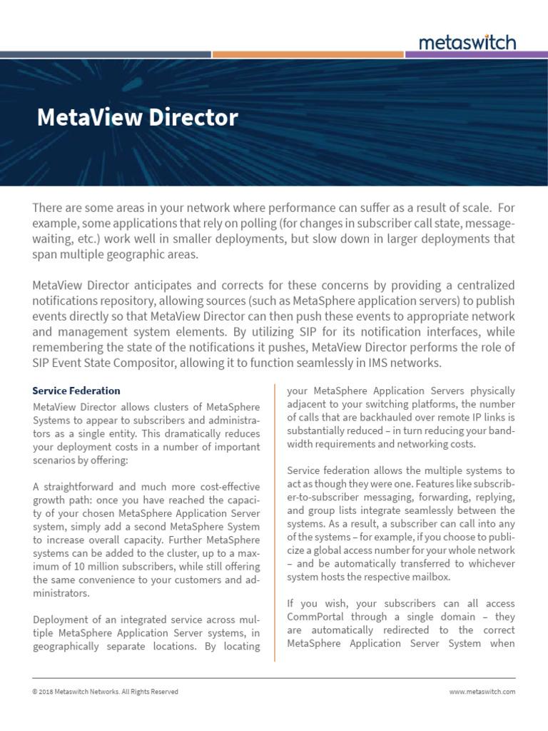 MetaView Director: Network Management Solution | PDF | Session ...