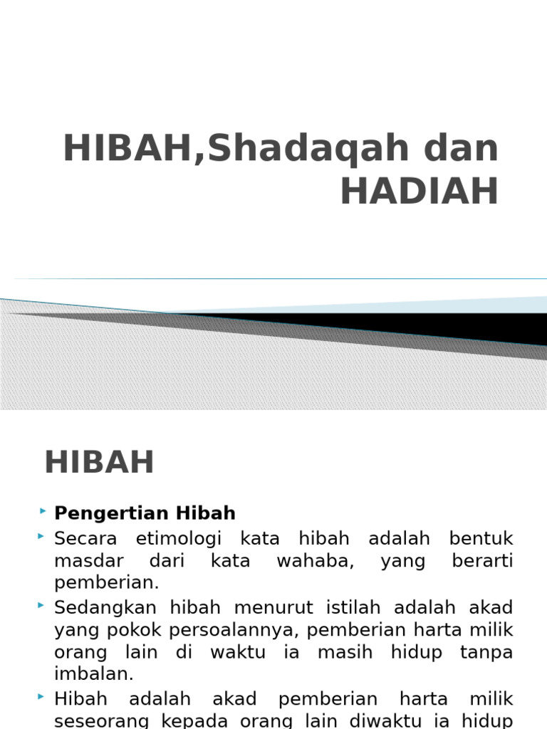 Hibah,Sedekah Dan Hadiah | PDF