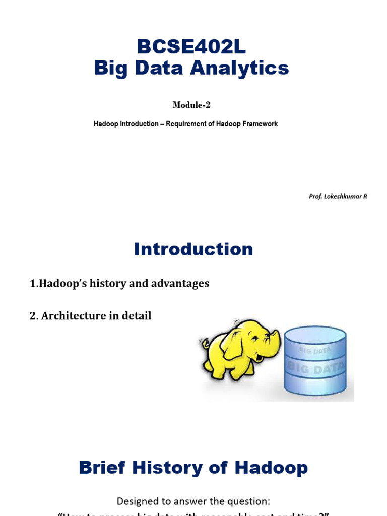 BCSE402L Big Data Analytics: Module-2 | PDF